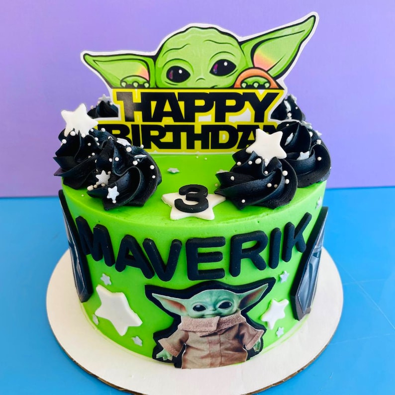 Topper de pastel imprimible Grogu Baby Yoda· Fiesta de cumpleaños ...