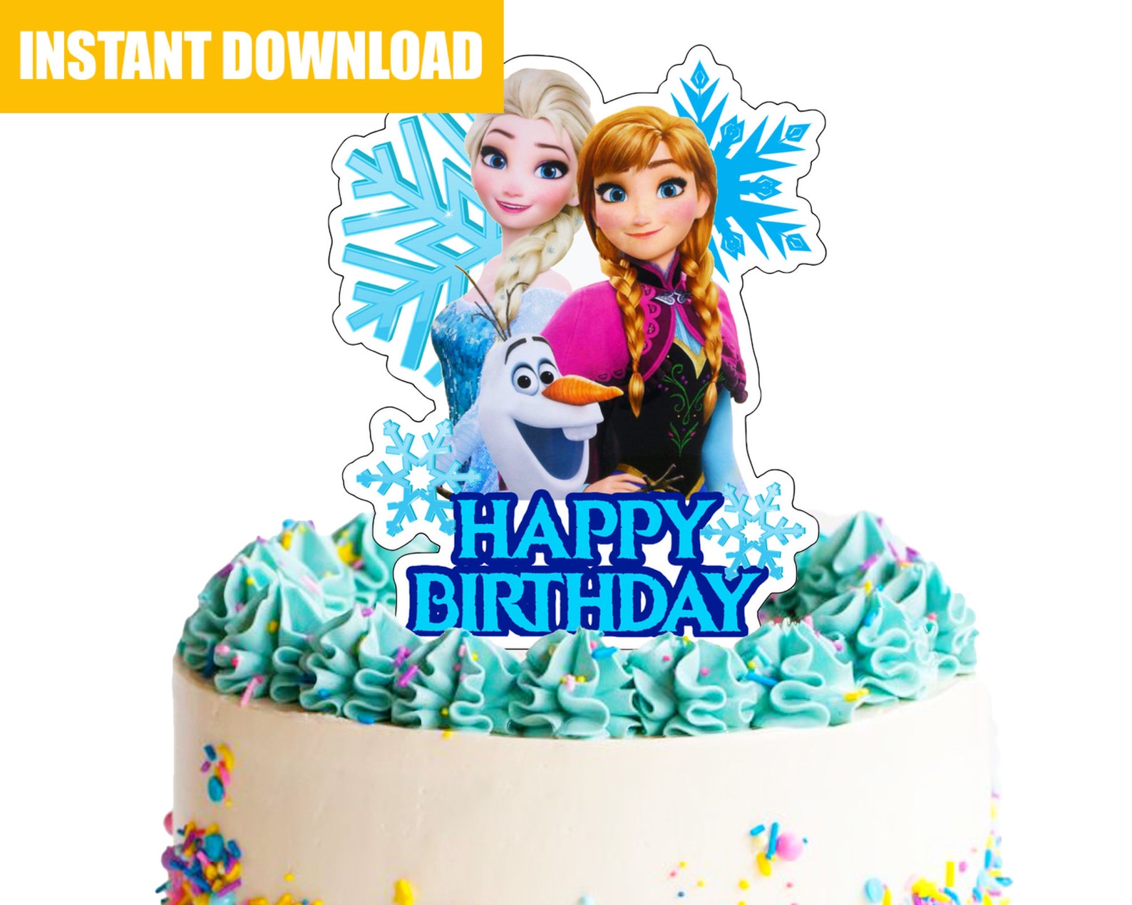 Printable Frozen Theme Cake Topper· Birthday Party· Frozen Theme Elsa ...
