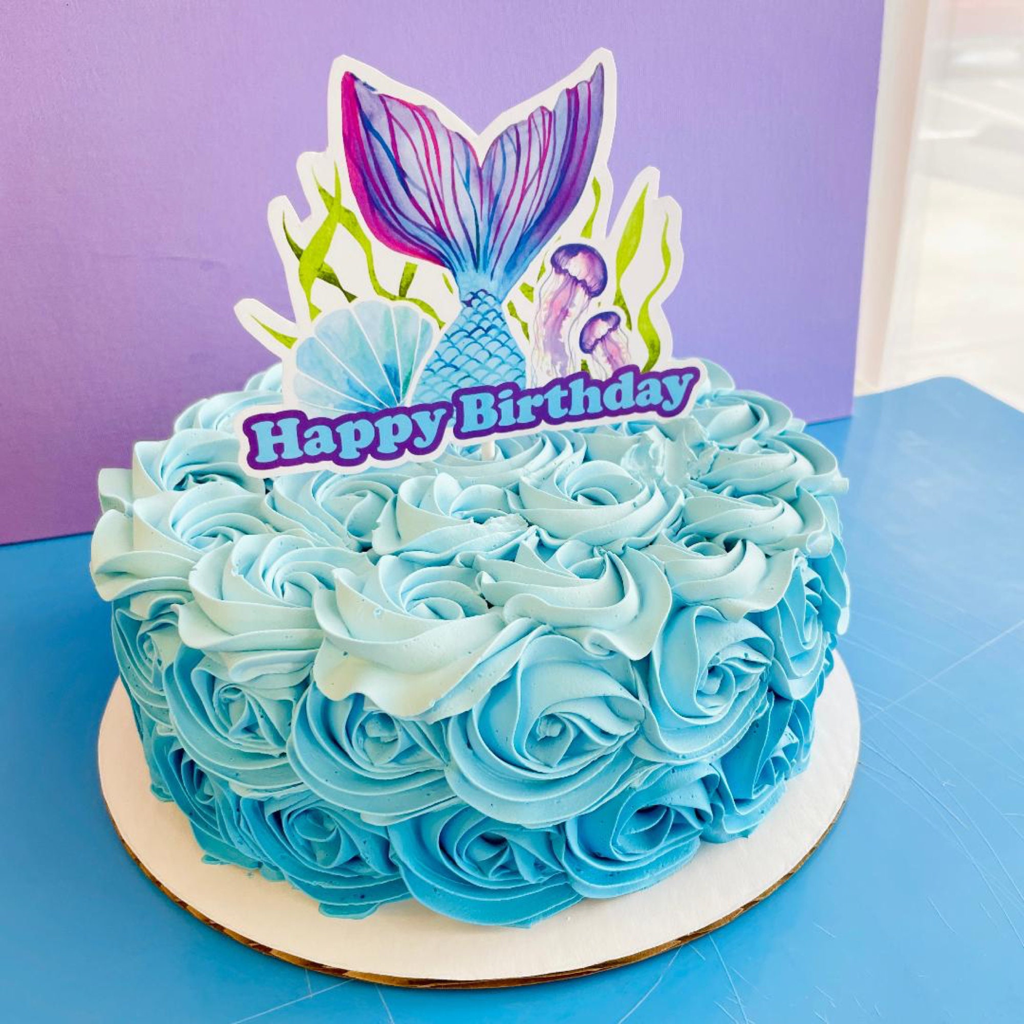 Printable Mermaid Cake Topper· Birthday Party· Mermaid · Cake ...