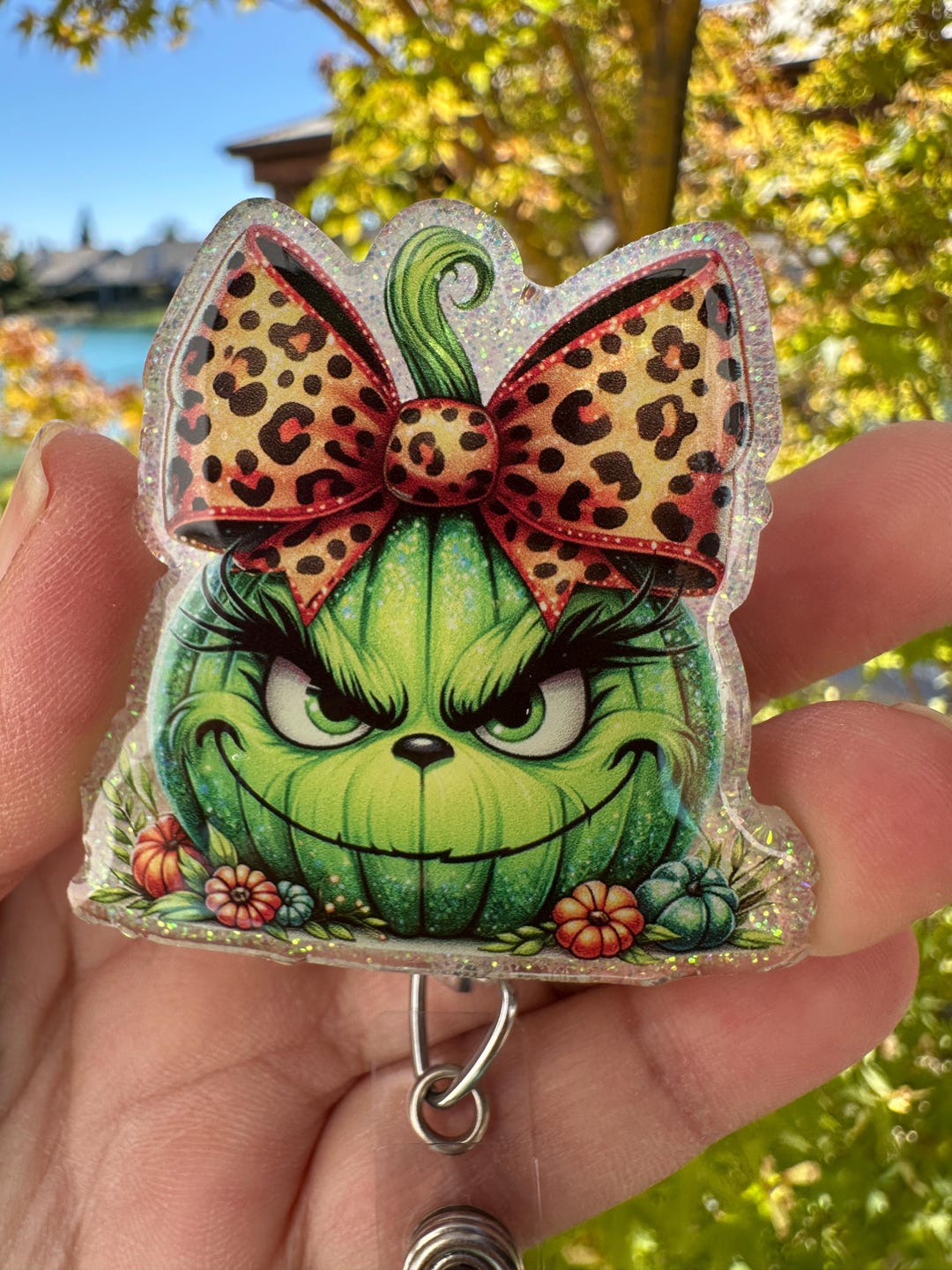 Grinch in the Fall With Leopard and Some Cute Pumpkins! - Etsy