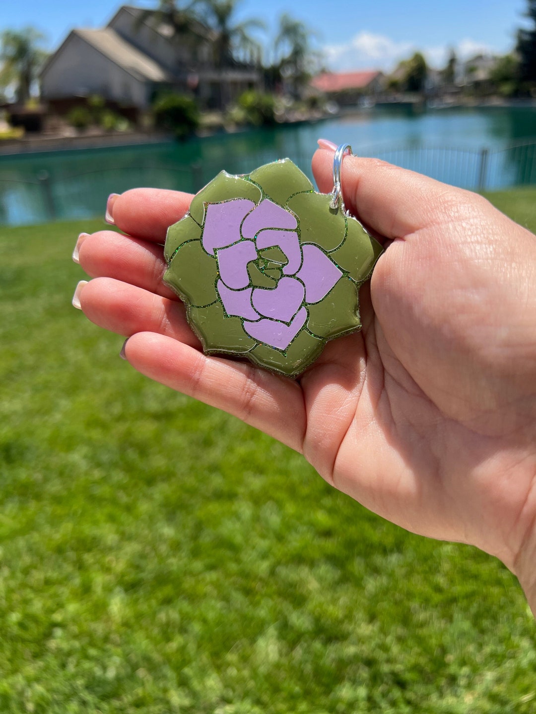Succulent Keychain - Etsy