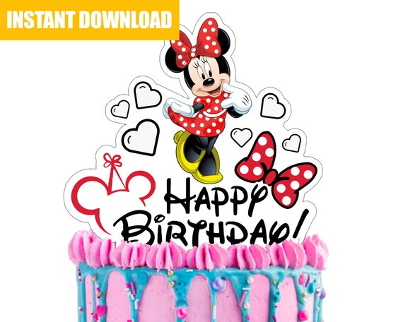 Red Minnie Mouse Party Cake Topper Cake Topper Party Decor - Etsy