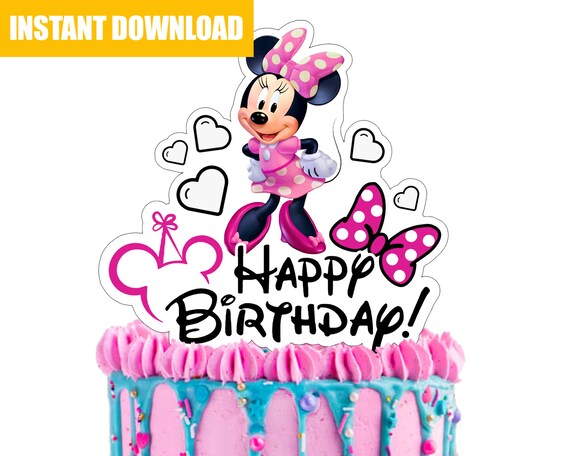 Pink Minnie Mouse Party Cake Topper Cake Topper Party Decor - Etsy