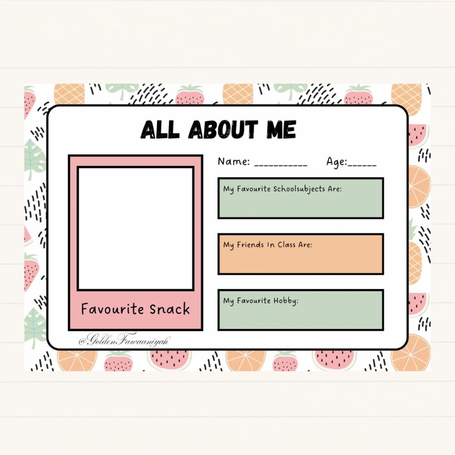 All About Me Card - Let’s Get to Know You - Etsy