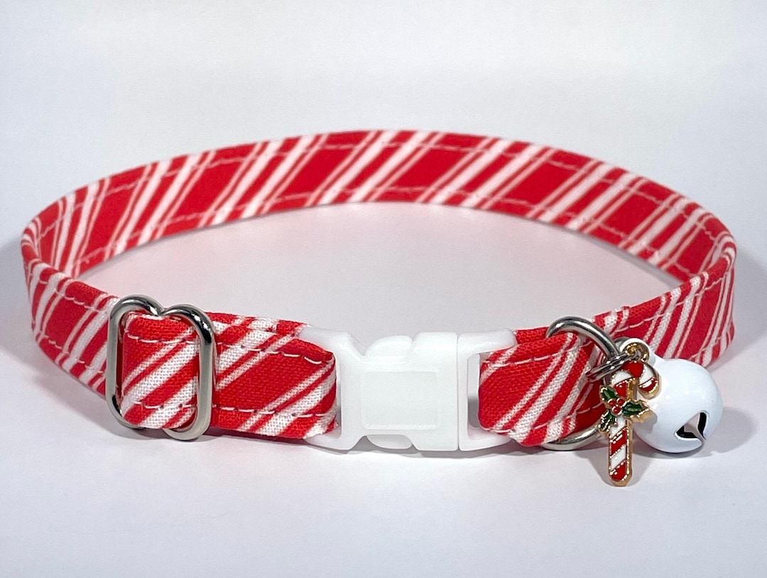 Cat Collar- "candy Cane Stripes” Adjustable Breakaway Safety Quick ...