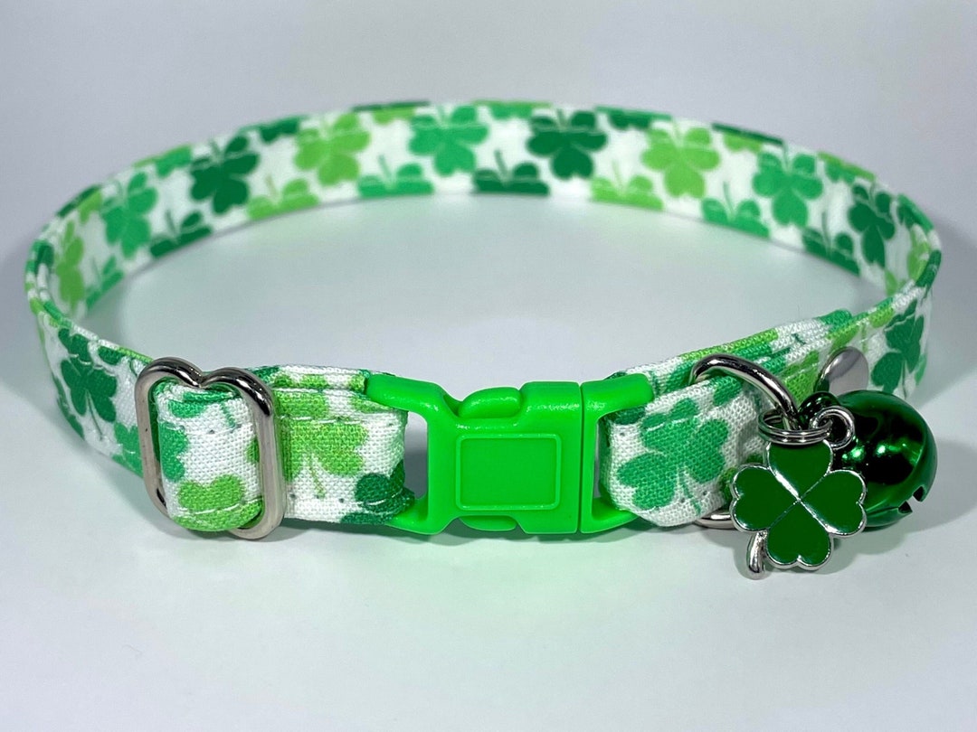 Cat Collar- "lucky Clover” Adjustable Breakaway Safety Quick-release ...