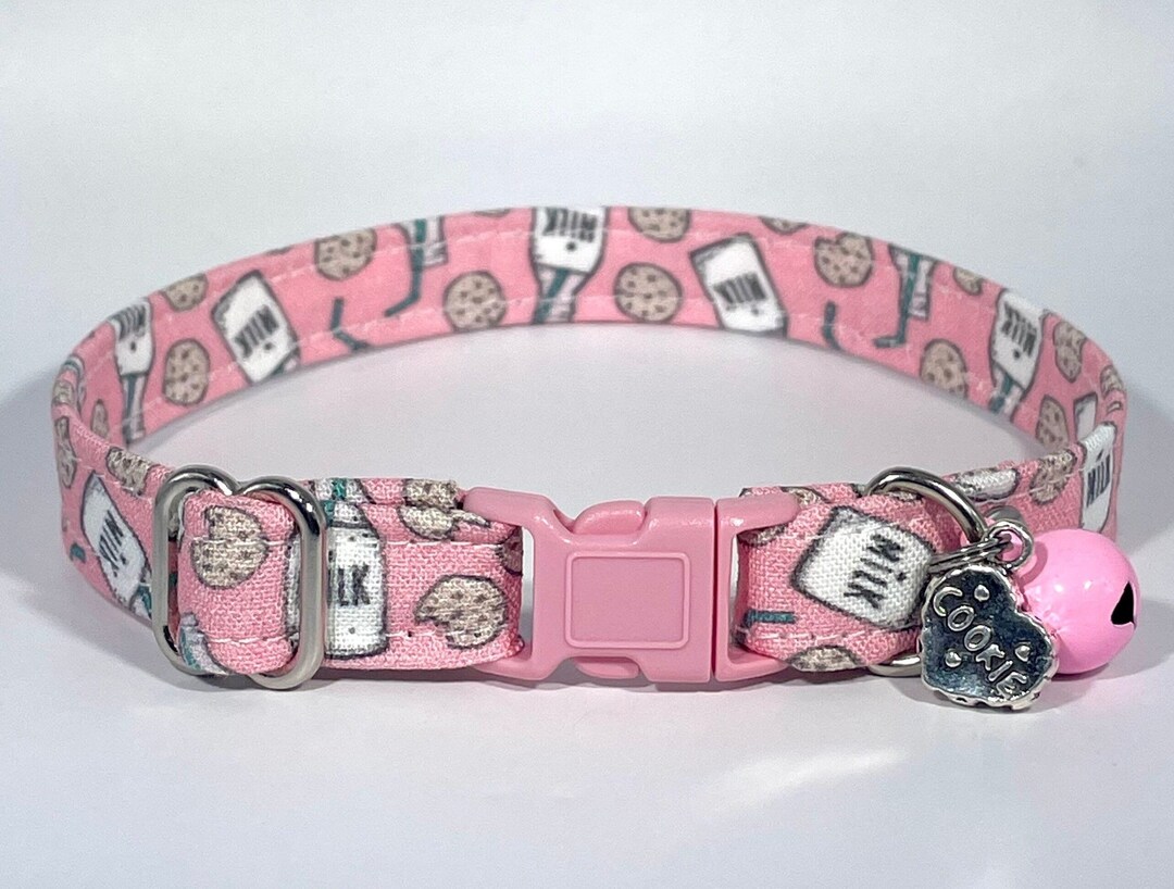 Cat Collar- "strawberry Milk and Cookies" Adjustable Breakaway Safety ...