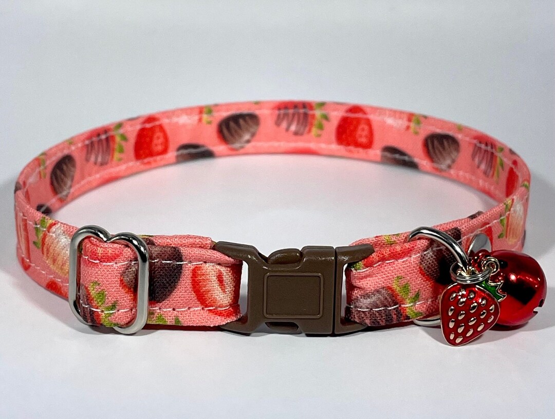 Cat Collar- "chocolate-covered Strawberries” Adjustable Breakaway ...