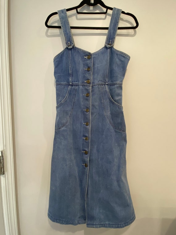 Rare Vintage 70s/80s Denim Jumper Overalls Midi Dress - Etsy