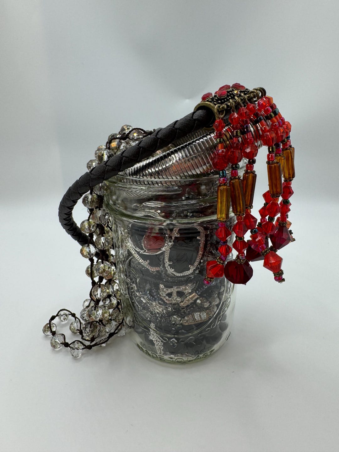 Sparkly Goth Themed Mystery Jewelry Jar W/ Vintage & Modern Jewelry ...