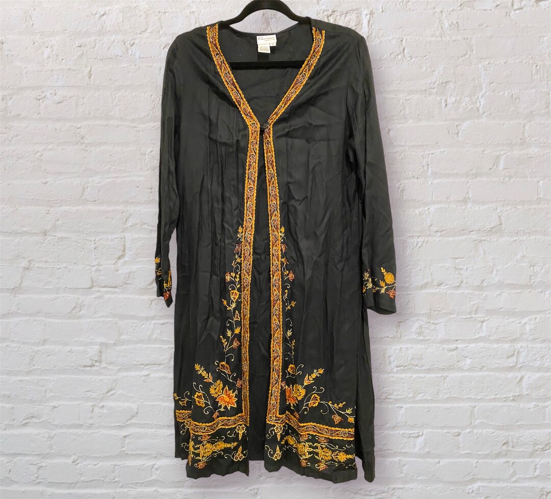 Vintage Florissant Boho Floral Embroidered Long Jacket - Etsy