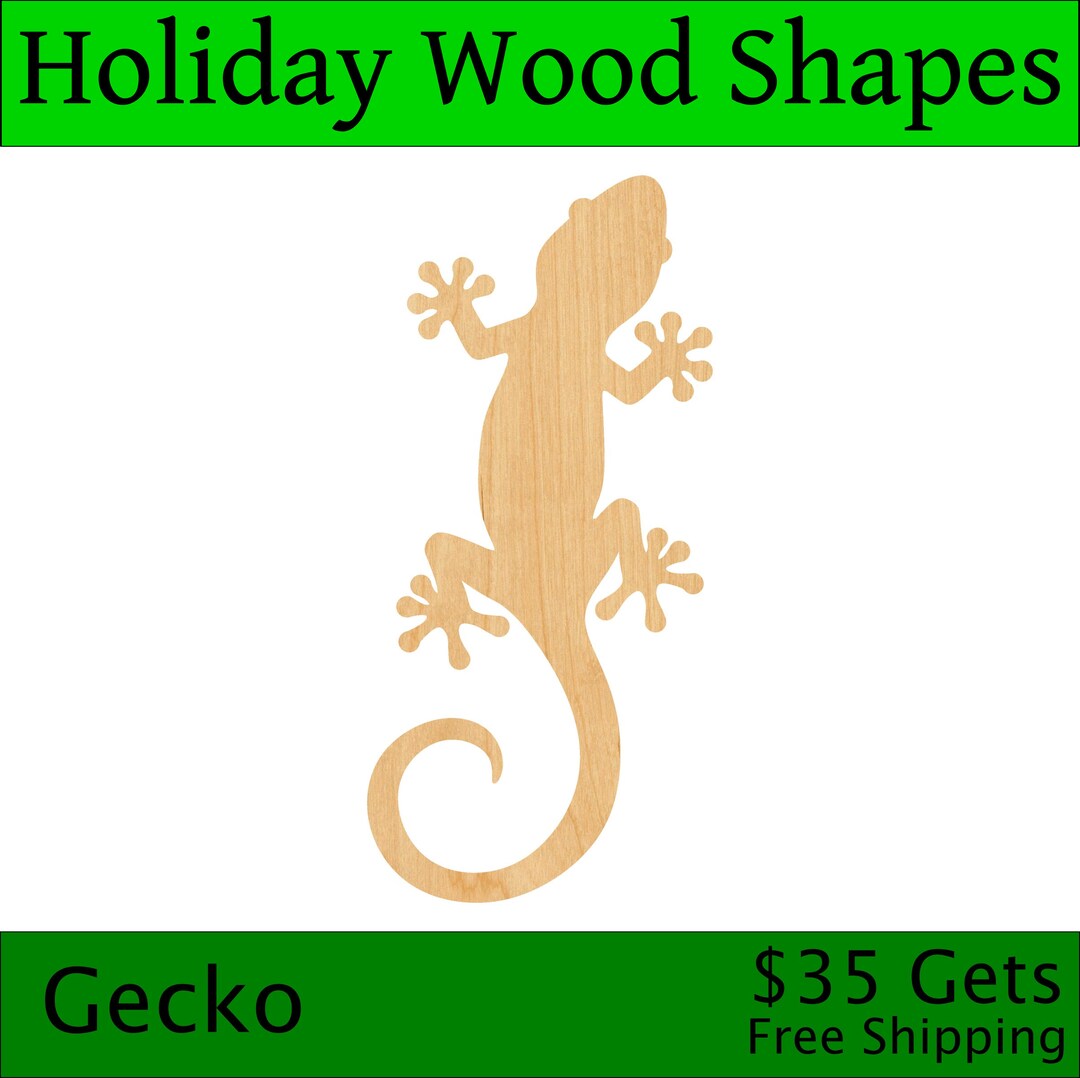 Laser Cut Gecko Wood Blank, Crafting Supplies, Wooden Cutout, DIY ...