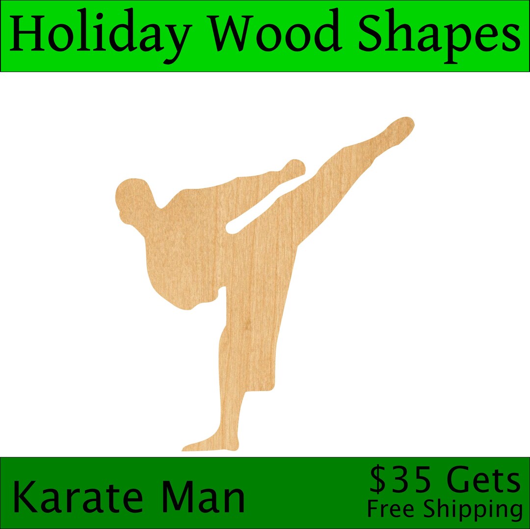 Laser Cut Karate Man Wood Blank, Crafting Supplies, Wooden Cutout, DIY ...