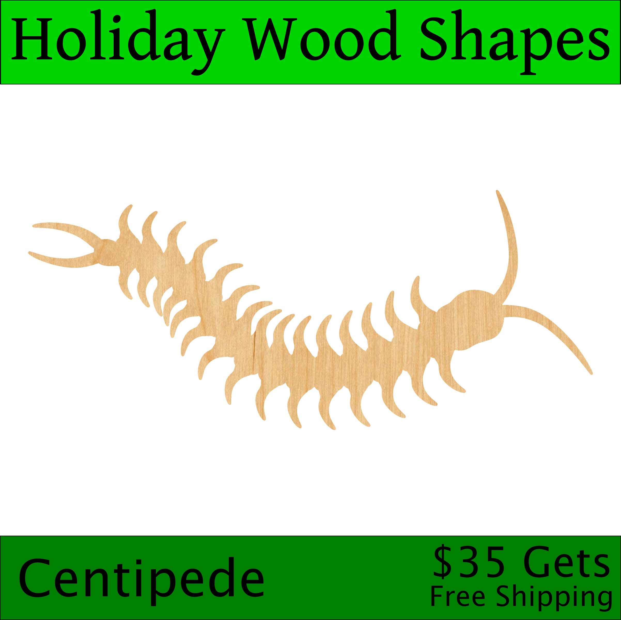 Laser Cut Centipede Wood Blank, Crafting Supplies, Wooden Cutout, DIY ...