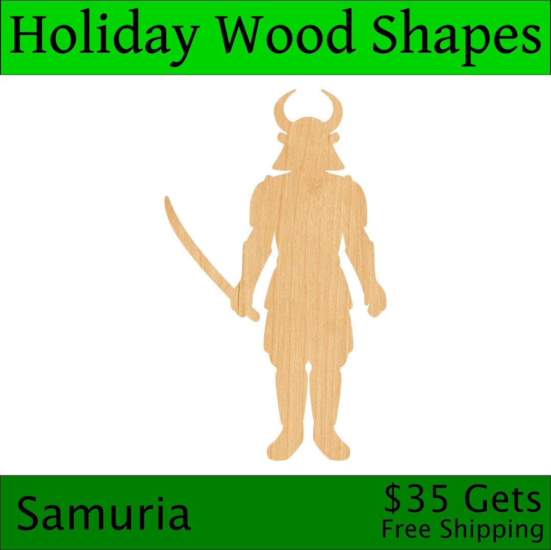 Laser Cut Samurai Wood Blank, Crafting Supplies, Wooden Cutout, DIY ...