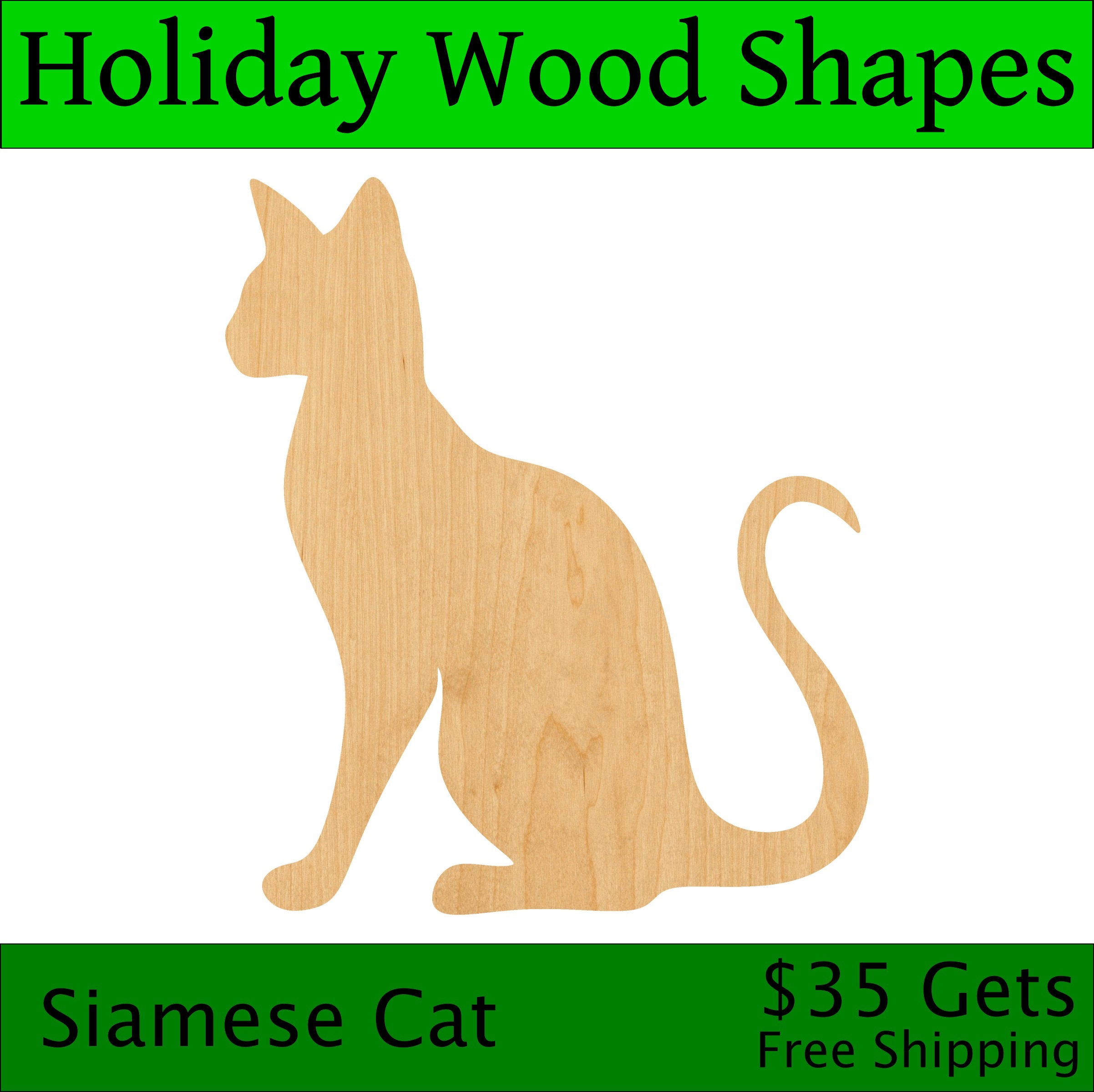 Laser Cut Siamese Cat Wood Blank, Crafting Supplies, Wooden Cutout, DIY ...
