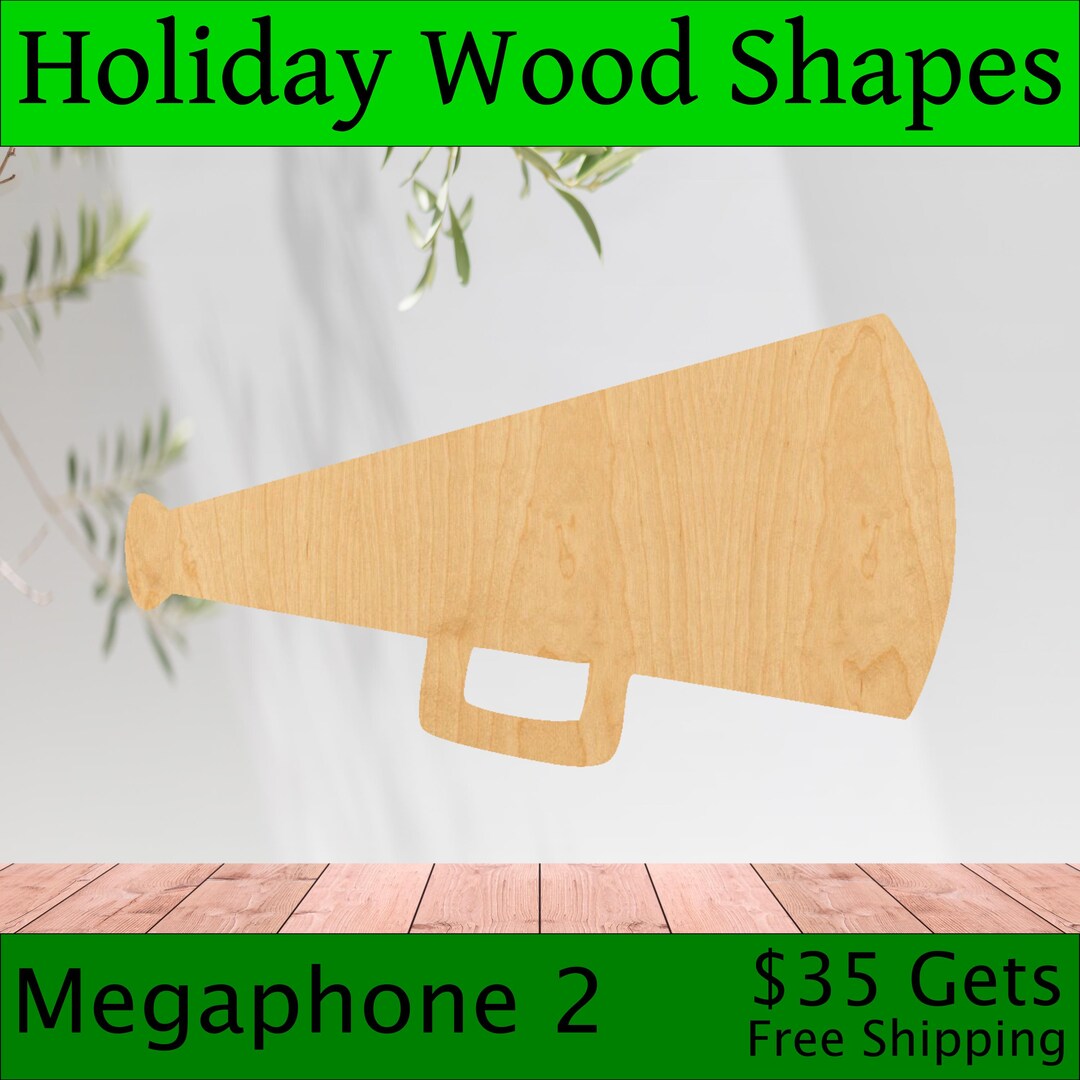 Laser Cut Megaphone 2 Wood Blank, Crafting Supplies, Wooden Cutout, DIY ...