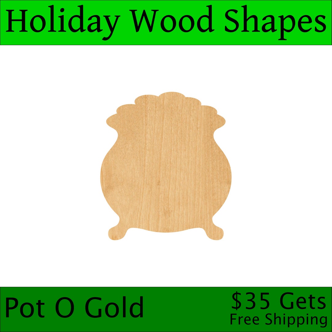 Laser Cut Pot O Gold Wood Blank, Crafting Supplies, Wooden Cutouts, DIY ...