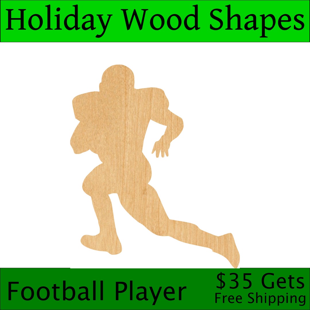Laser Cut Football Player Wood Blank, Crafting Supplies, Wooden Cutout ...