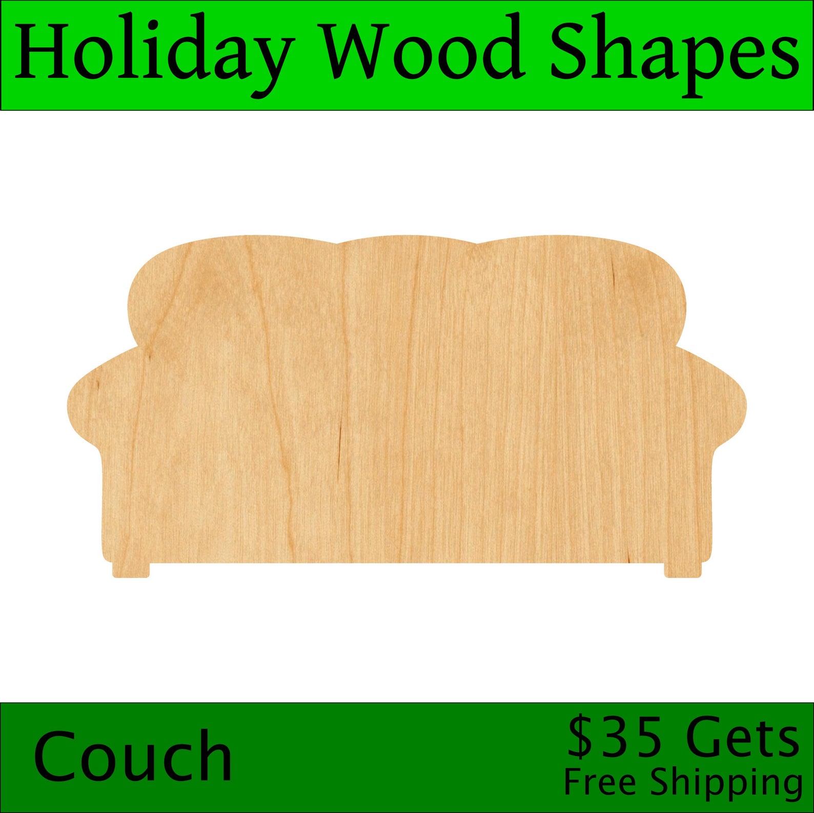Laser Cut Couch Wood Blank, Crafting Supplies, Wooden Cutout, DIY ...