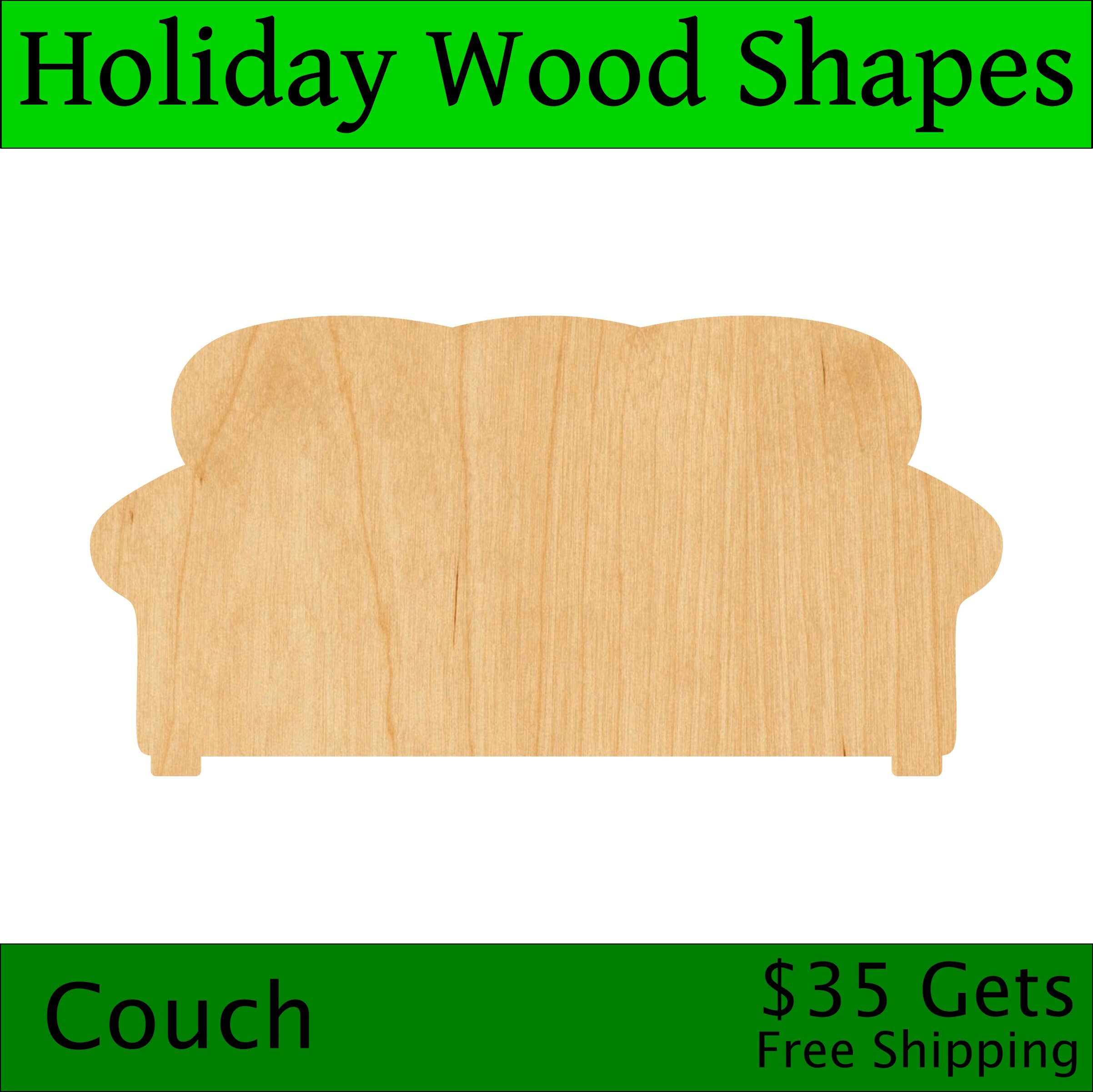Laser Cut Couch Wood Blank, Crafting Supplies, Wooden Cutout, DIY ...