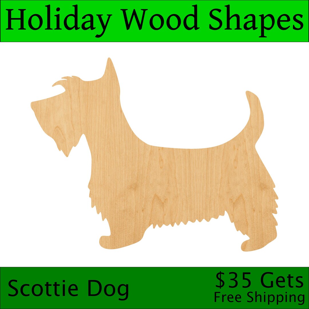 Laser Cut Scottie Dog Wood Blank, Crafting Supplies, Wooden Cutout, DIY ...
