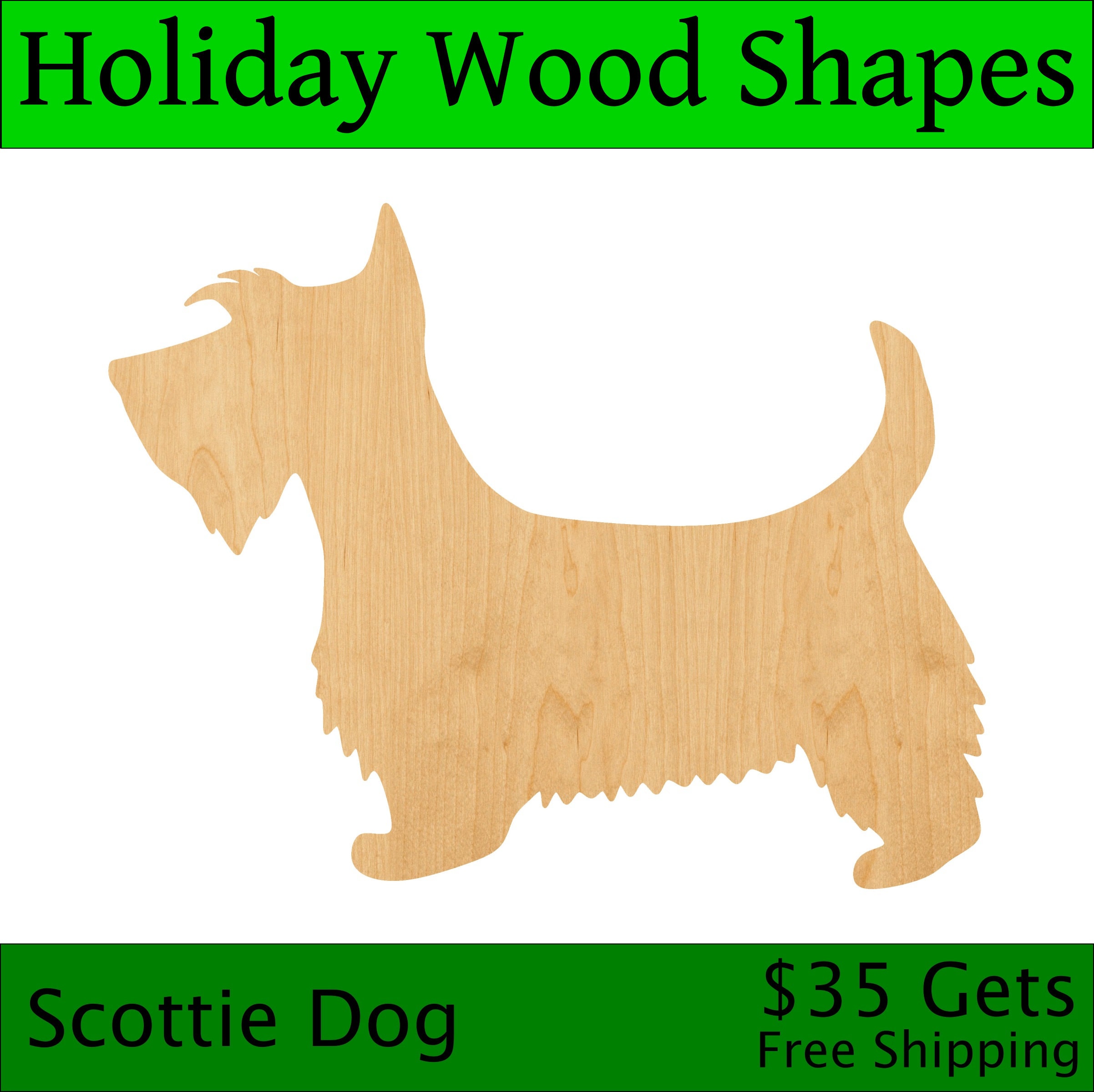 Laser Cut Scottie Dog Wood Blank, Crafting Supplies, Wooden Cutout, DIY ...