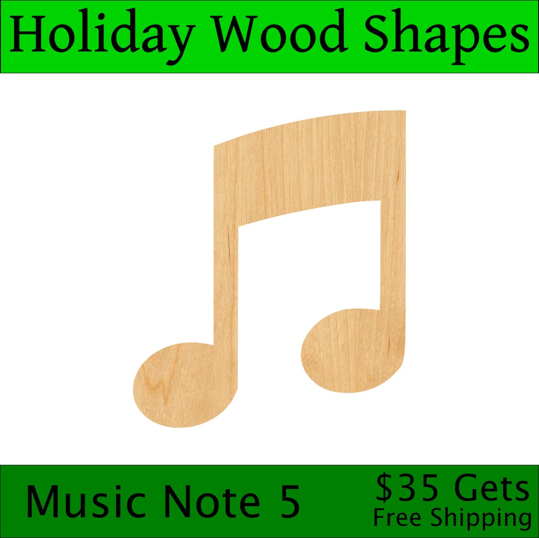 Laser Cut Music Note Design 5 Wood Blank, Crafting Supplies, Wooden ...