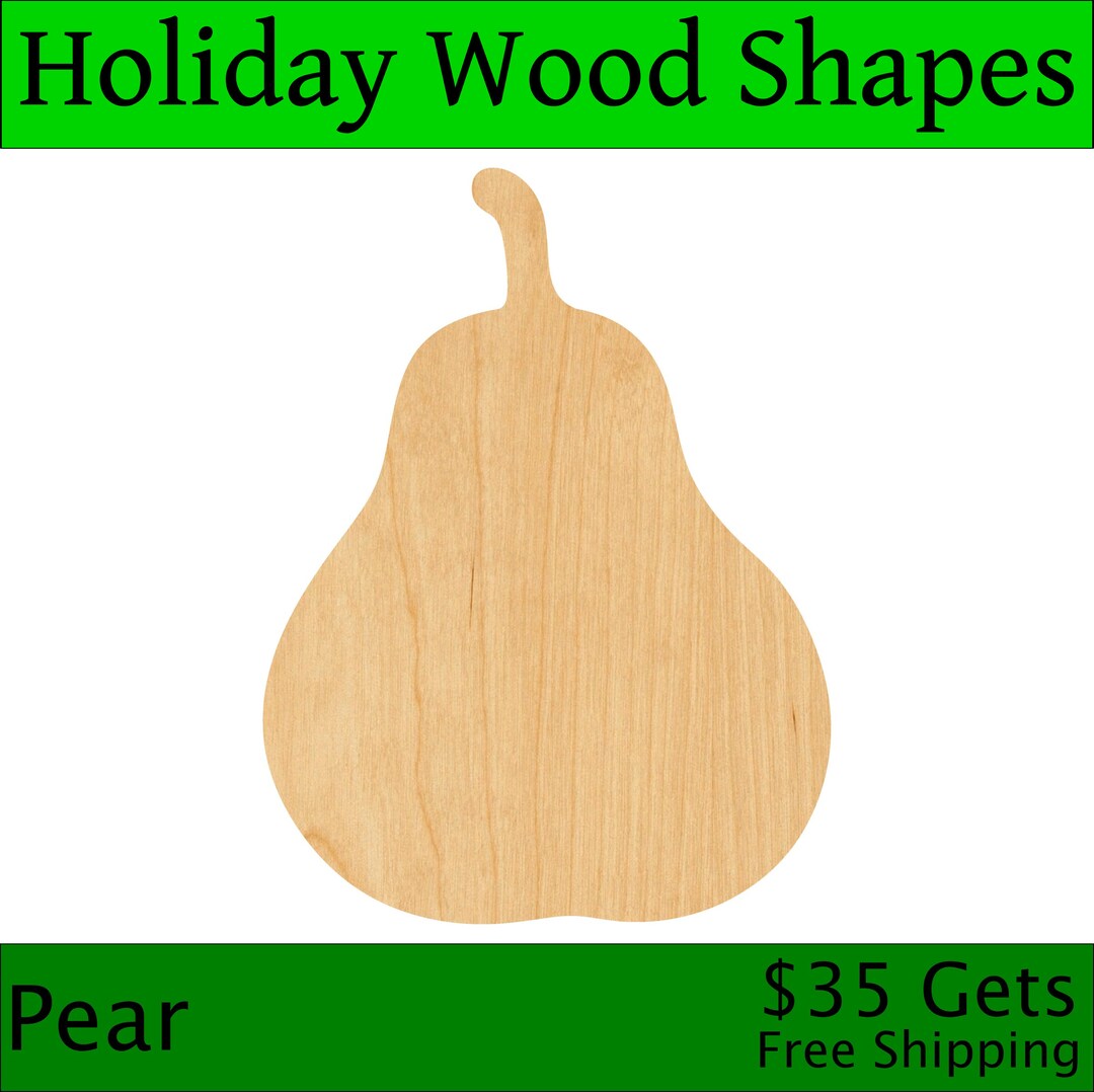 Laser Cut Pear Wood Blank, Crafting Supplies, Wooden Cutout, DIY ...