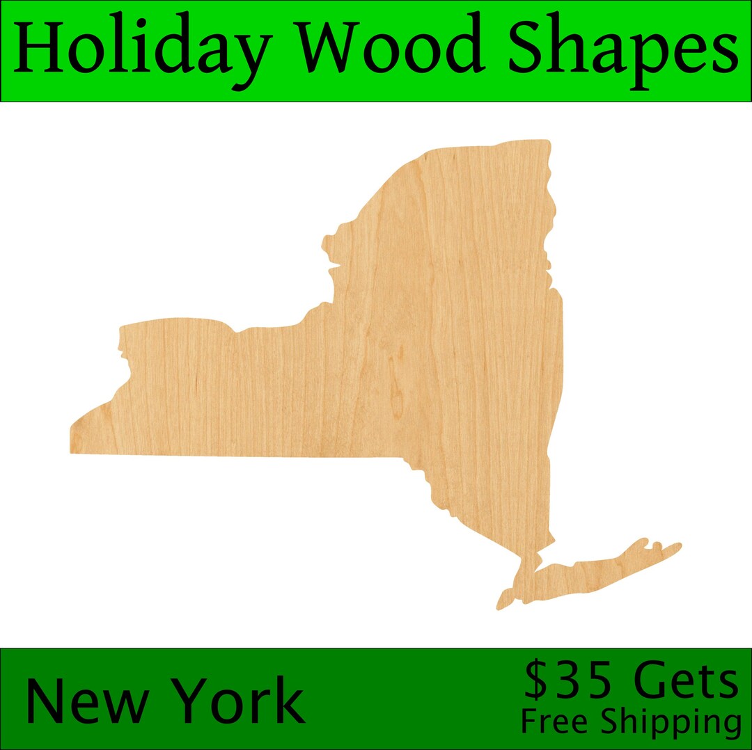 Laser Cut New York Wood Blank, Crafting Supplies, Wooden Cutout, DIY ...