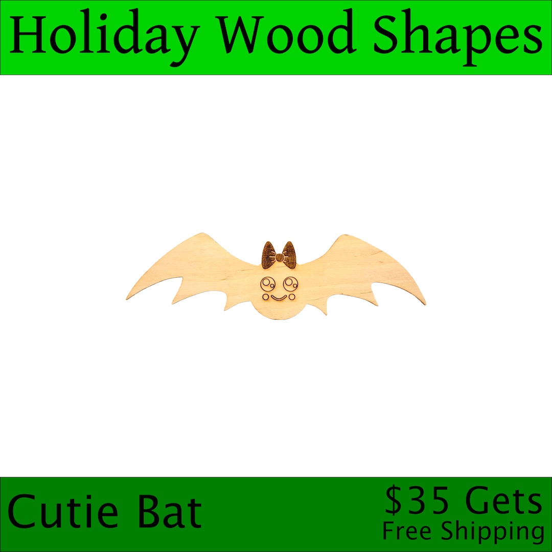 Laser Cut Cutie Bat Wood Blank, Crafting Supplies, Wooden Cutouts, DIY ...