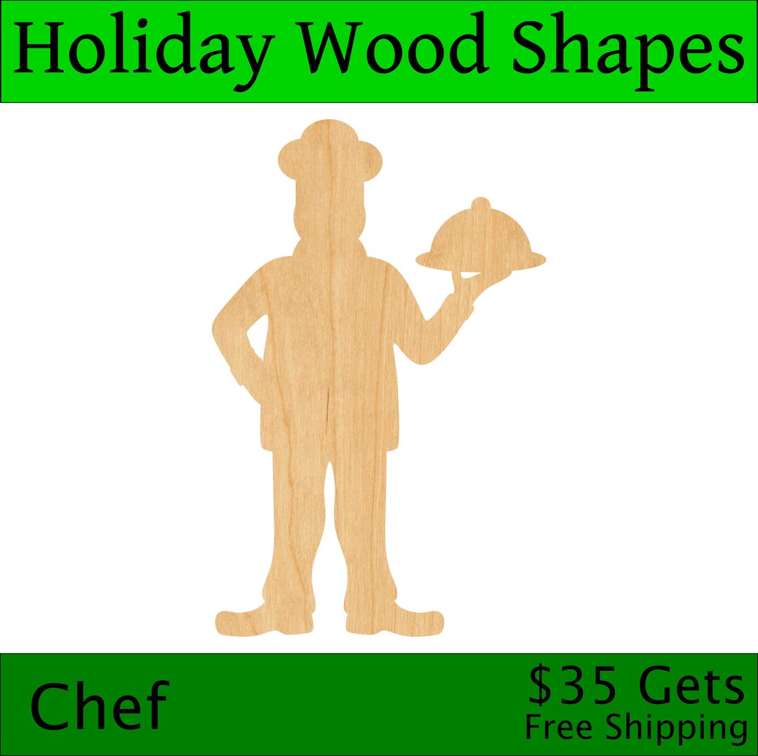Laser Cut Chef Wood Blank, Crafting Supplies, Wooden Cutout, DIY ...