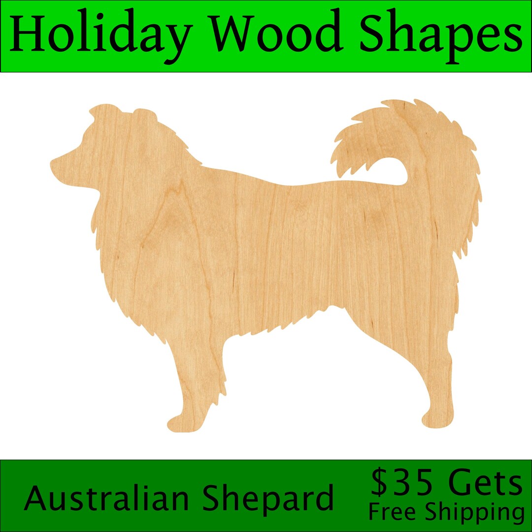 Laser Cut Australian Shepherd Wood Blank, Crafting Supplies, Wooden ...