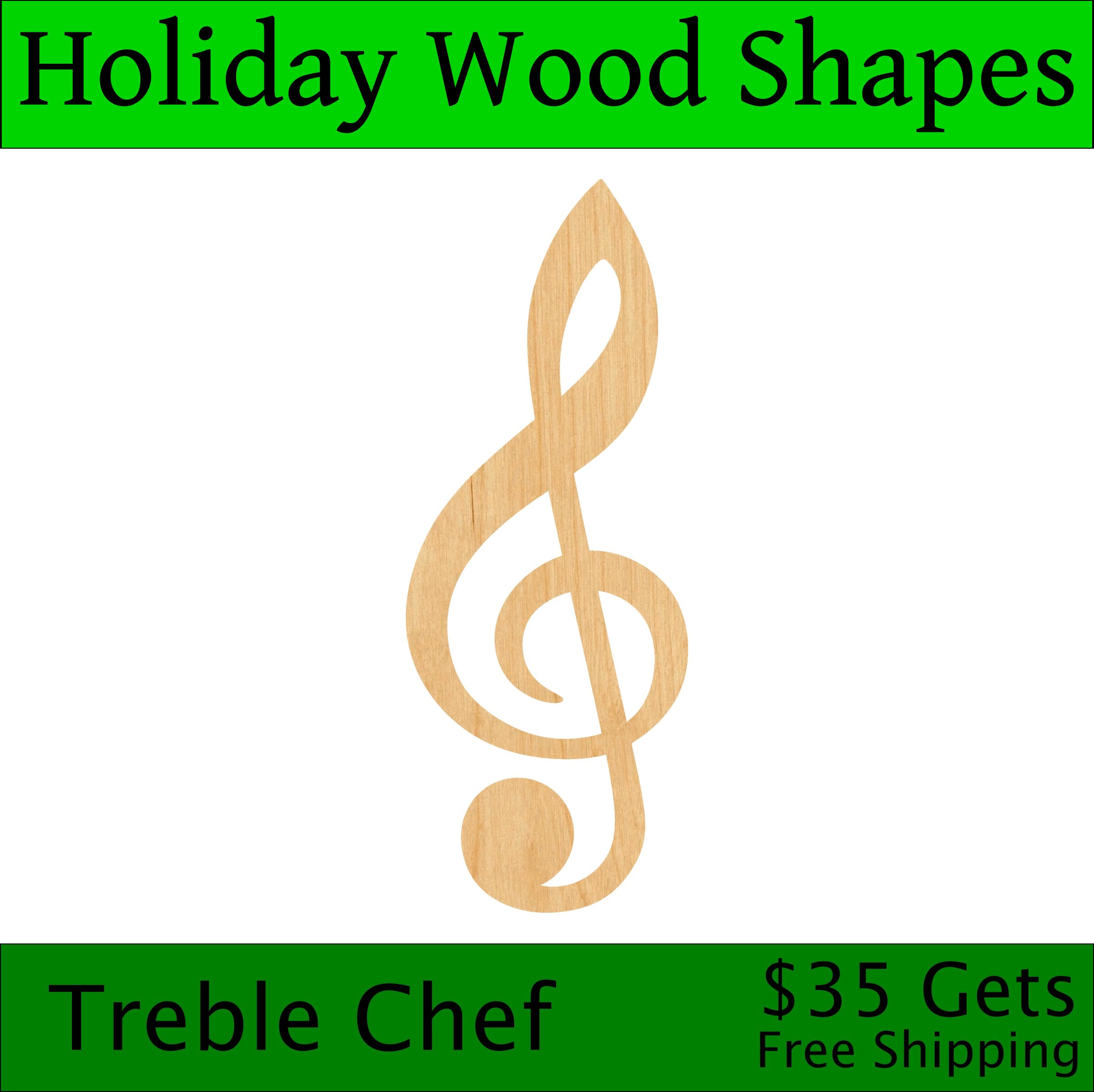 Laser Cut Treble Clef Wood Blank, Crafting Supplies, Wooden Cutout, DIY ...