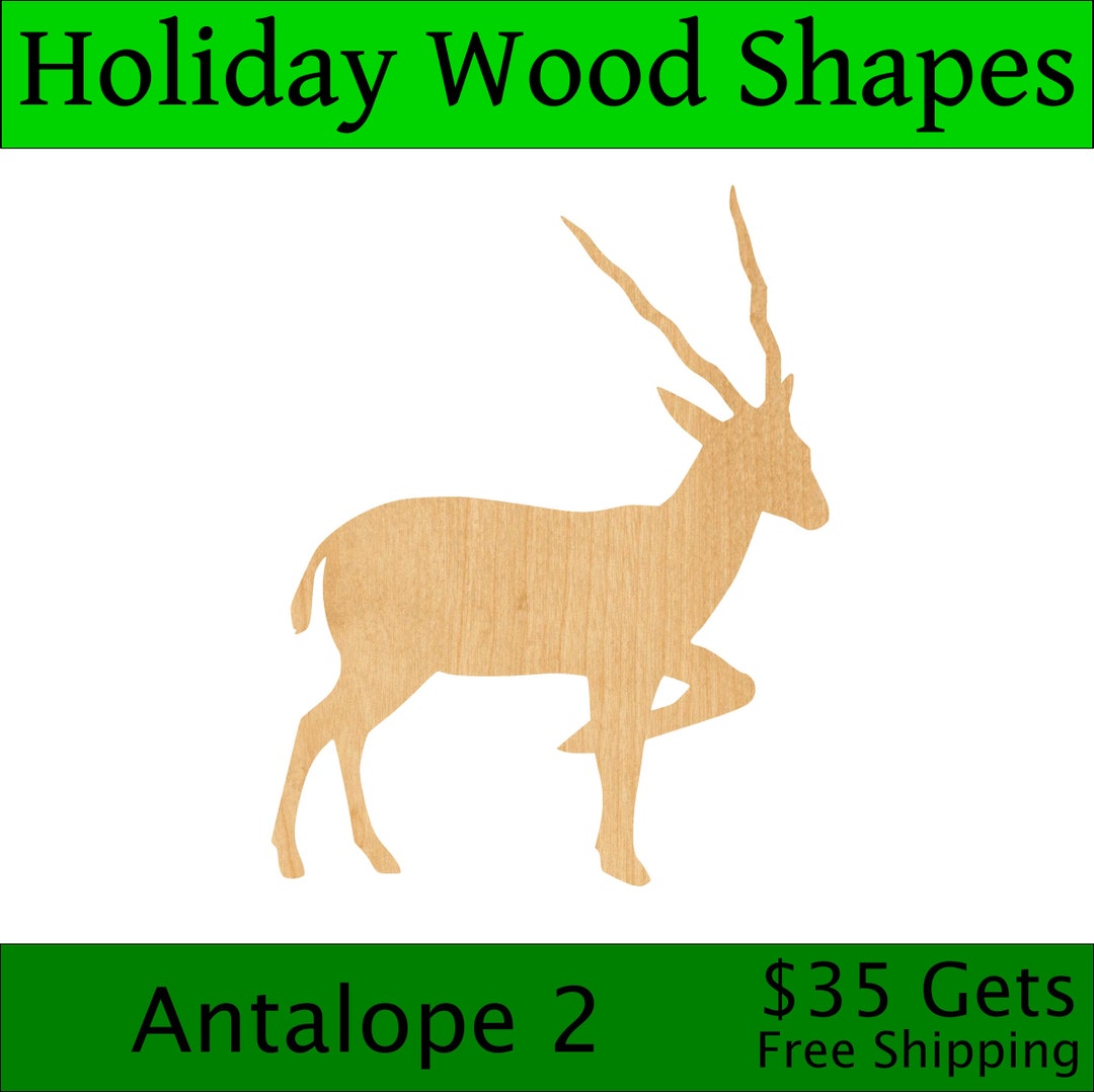 Laser Cut Antalope Design 2 Wood Blank, Crafting Supplies, Wooden ...