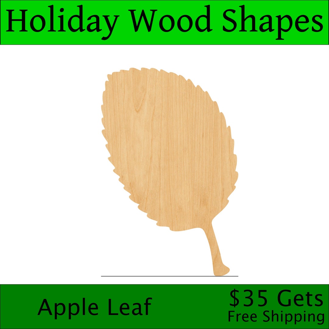 Laser Cut Apple Leaf Wood Blank, Crafting Supplies, Wooden Cutout, DIY ...