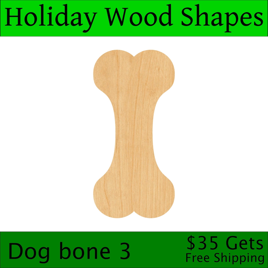 Laser Cut Dog Bone Design 3 Wood Blank, Crafting Supplies, Wooden ...