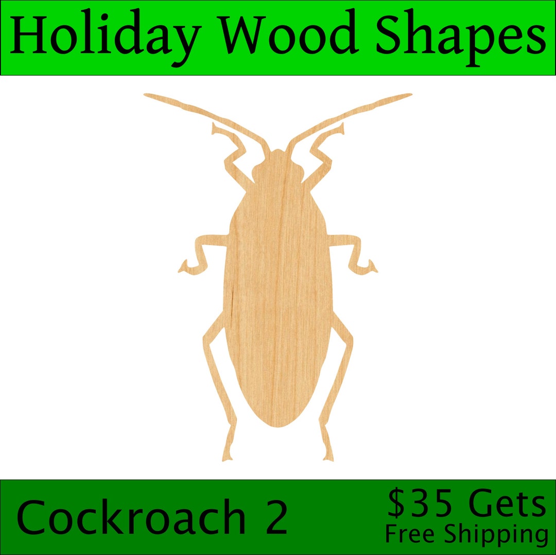 Laser Cut Cockroach Design 2 Wood Blank, Crafting Supplies, Wooden ...