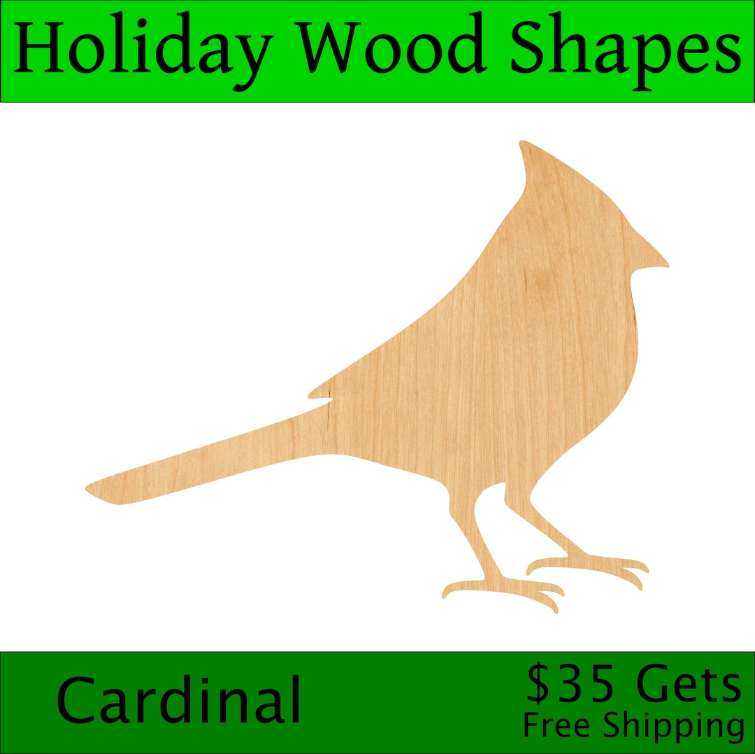 Laser Cut Cardinal Wood Blank, Crafting Supplies, Wooden Cutout, DIY ...