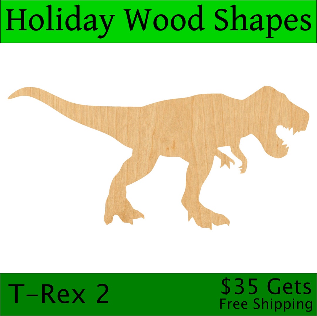 Laser Cut T-rex 2 Wood Blank, Crafting Supplies, Wooden Cutout, DIY ...