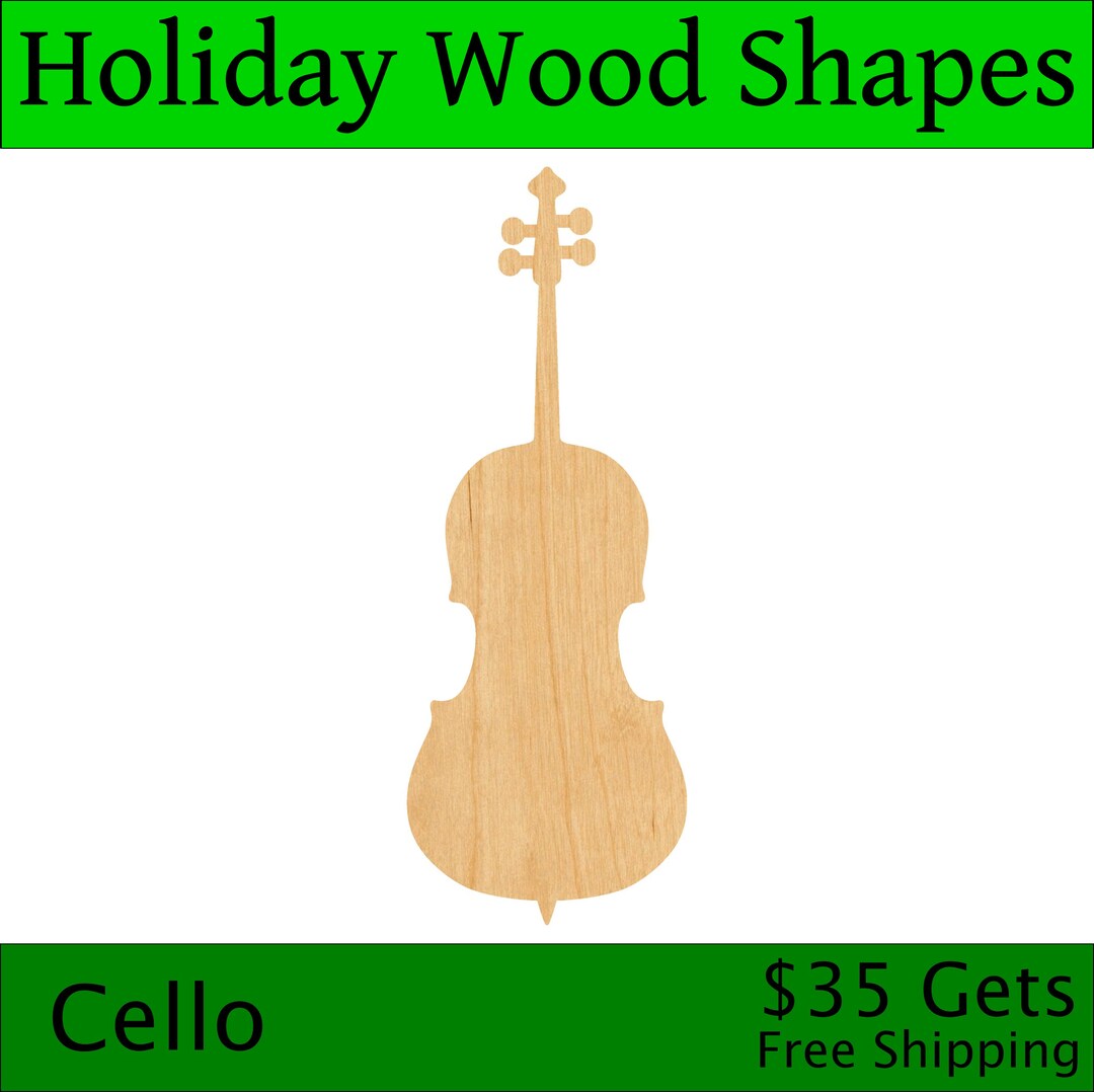 Laser Cut Cello Wood Blank, Crafting Supplies, Wooden Cutout, DIY ...