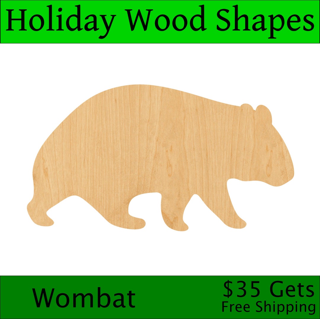 Laser Cut Wombat Wood Blank, Crafting Supplies, Wooden Cutout, DIY ...