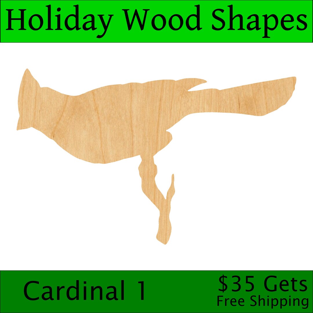 Laser Cut Cardinal Design 1 Wood Blank, Crafting Supplies, Wooden ...