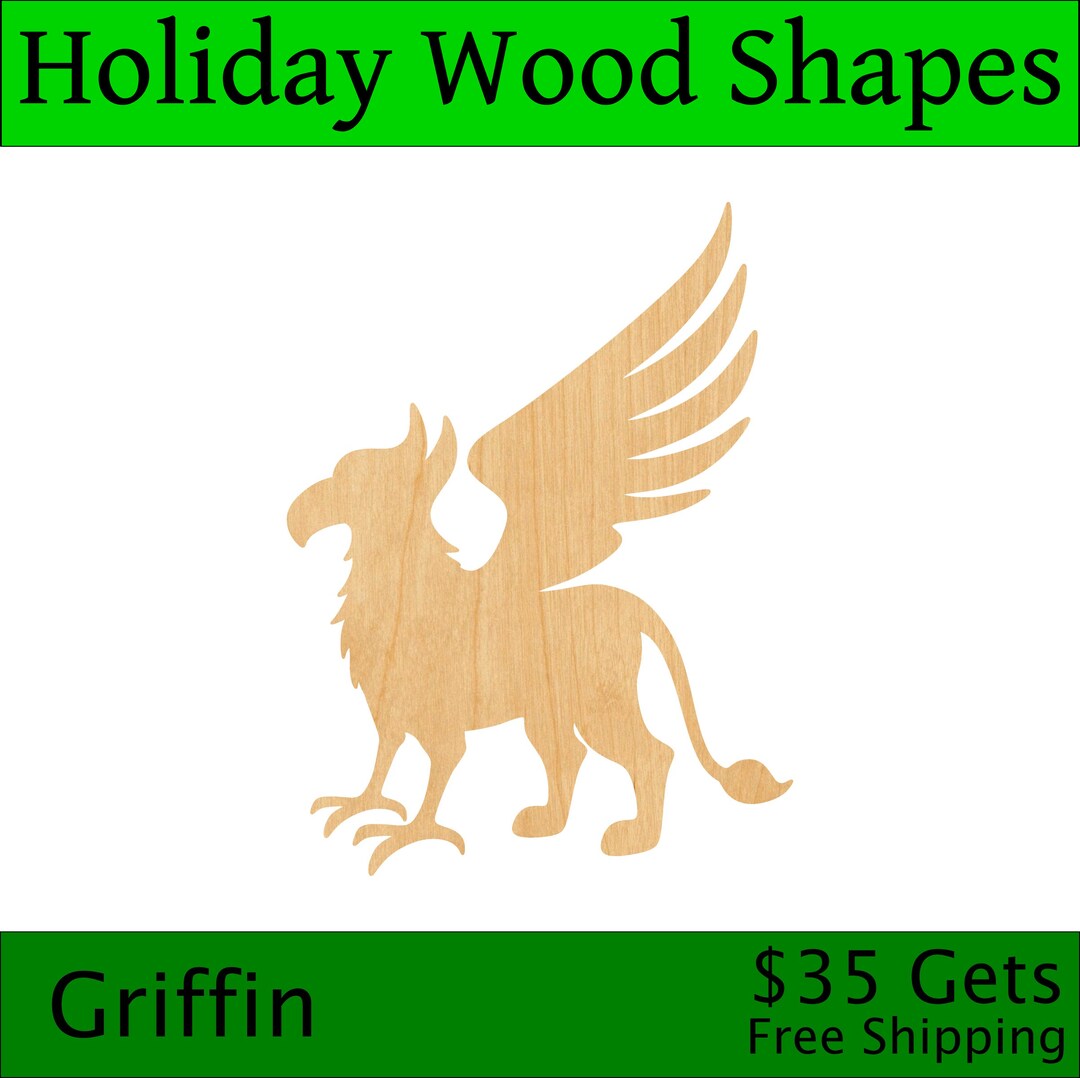 Laser Cut Griffin Wood Blank, Crafting Supplies, Wooden Cutout, DIY ...