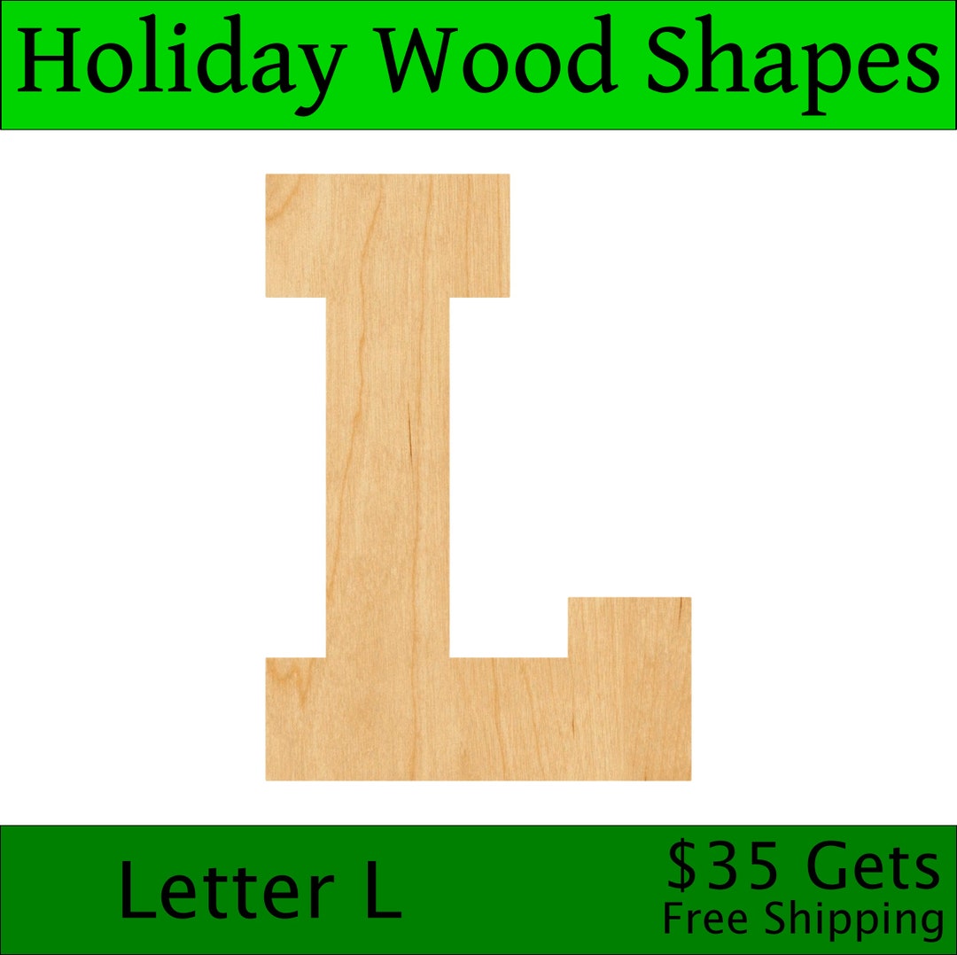 Laser Cut Letter L Wood Blank, Crafting Supplies, Wooden Cutout, DIY ...