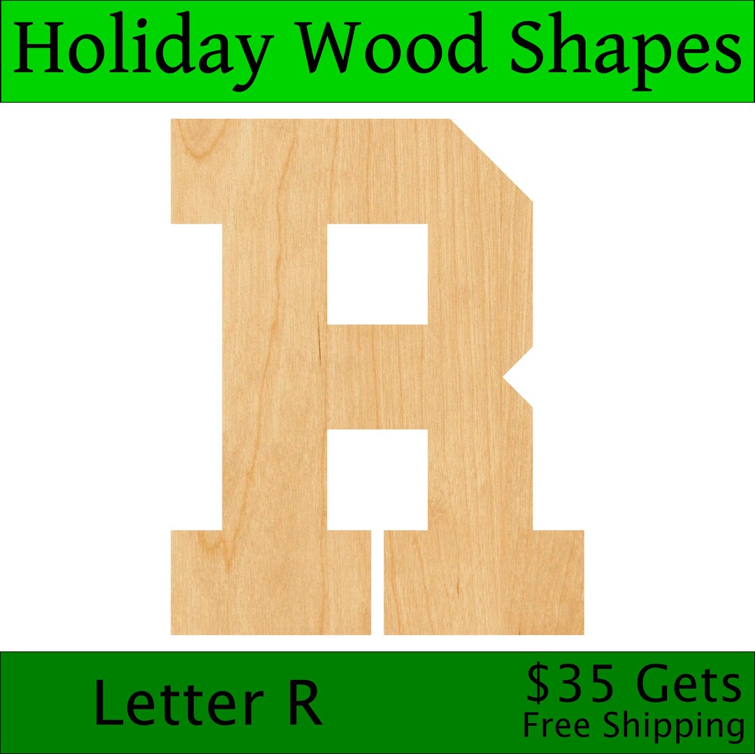 Laser Cut Letter R Wood Blank, Crafting Supplies, Wooden Cutout, DIY ...