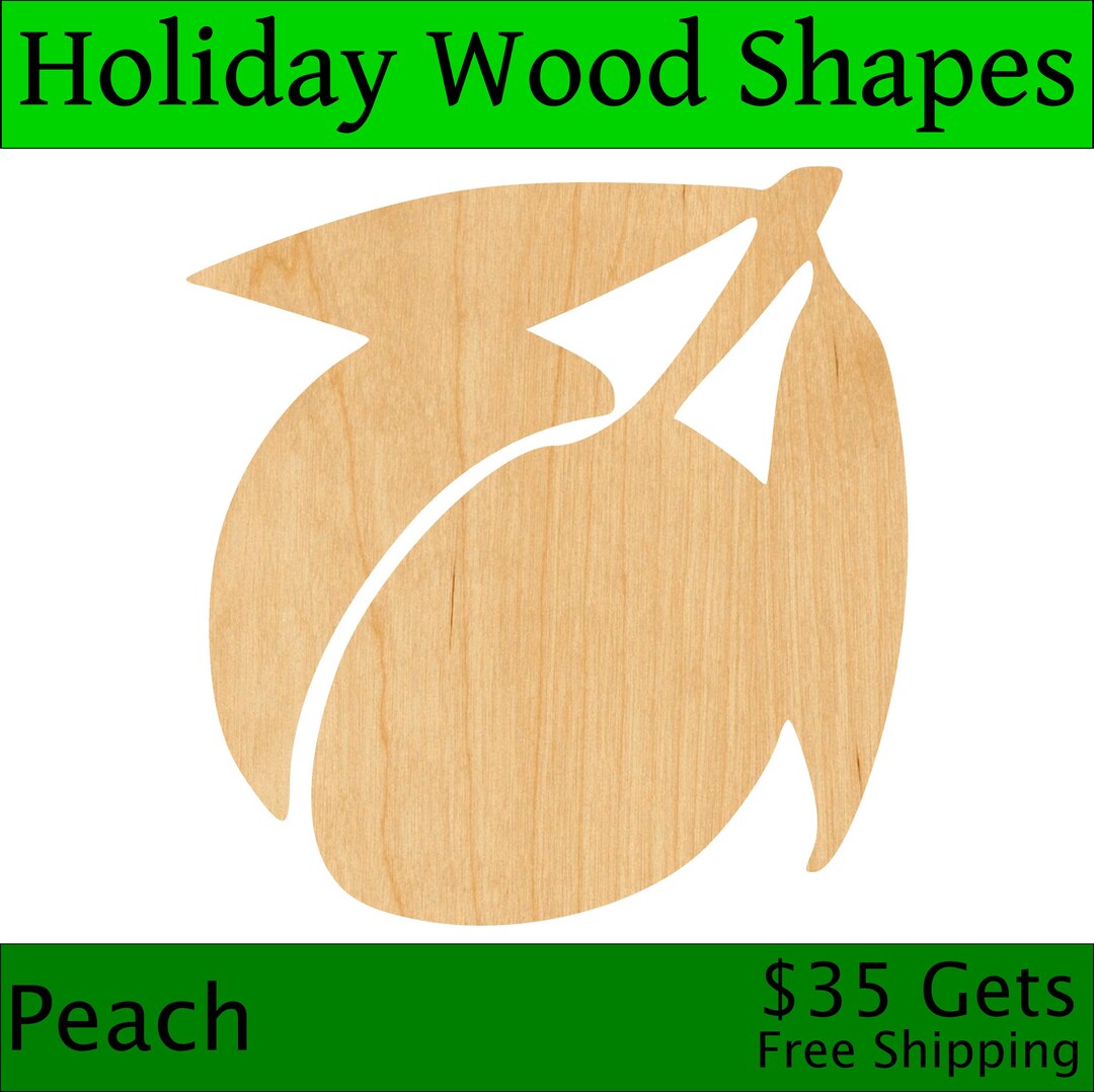 Laser Cut Peach Wood Blank, Crafting Supplies, Wooden Cutout, DIY ...