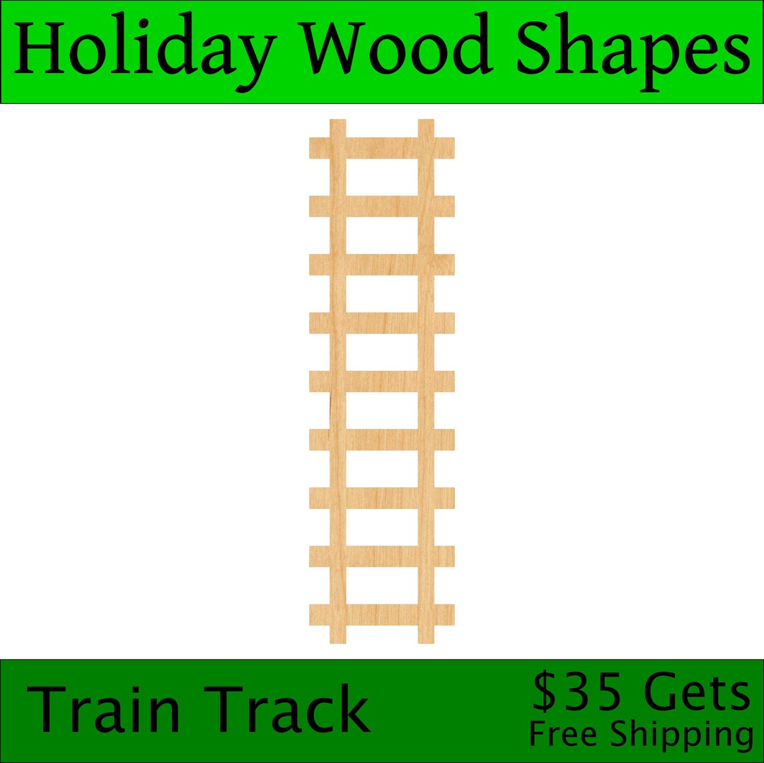 Laser Cut Train Track Wood Blank, Crafting Supplies, Wooden Cutout, DIY ...