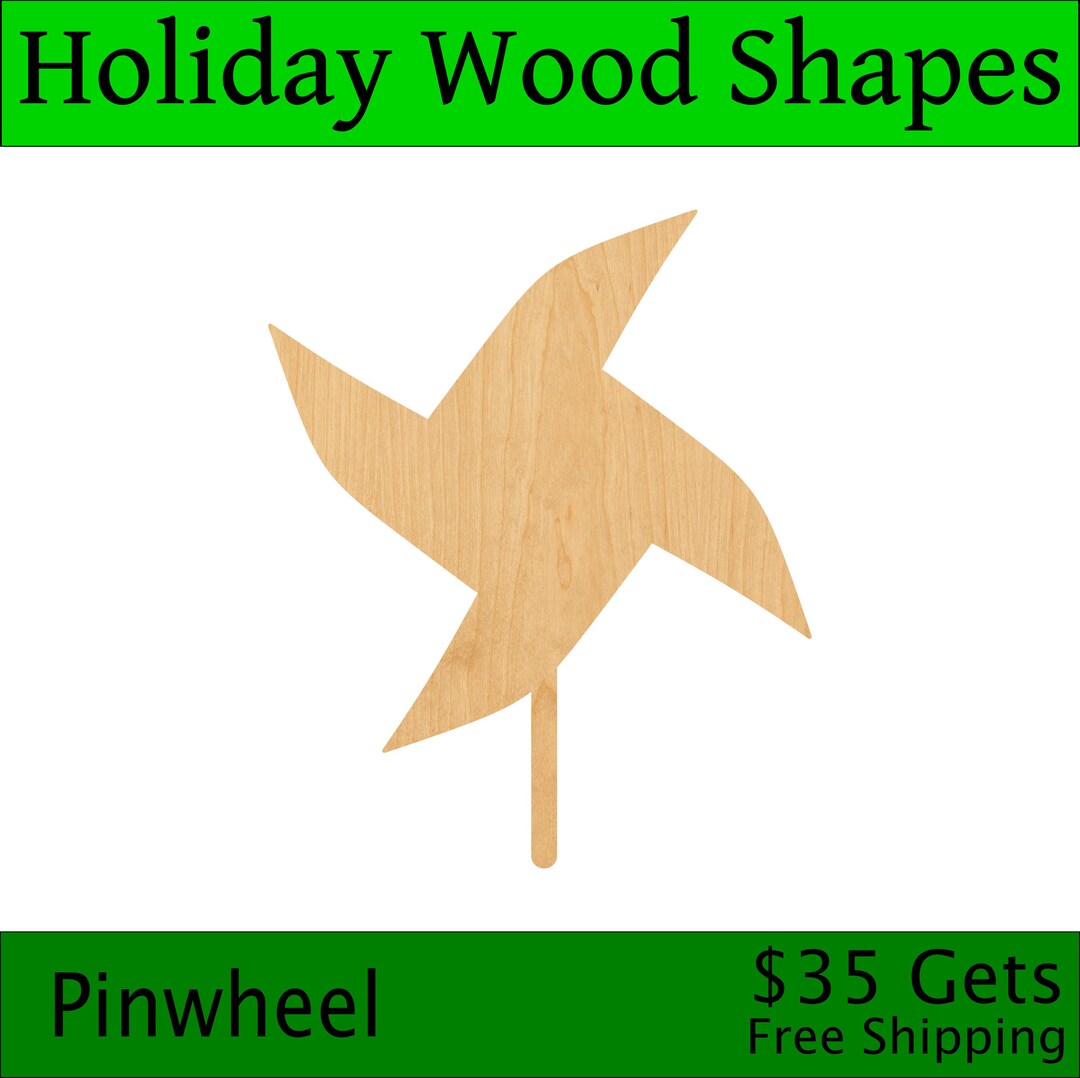 Laser Cut Pinwheel Wood Blank, Crafting Supplies, Wooden Cutout, DIY ...