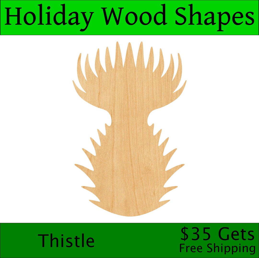 Laser Cut Thistle Wood Blank, Crafting Supplies, Wooden Cutout, DIY ...